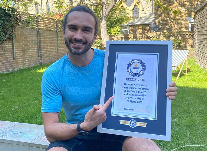 Joe Wicks' PE with Joe smashes YouTube livestream record | Guinness ...